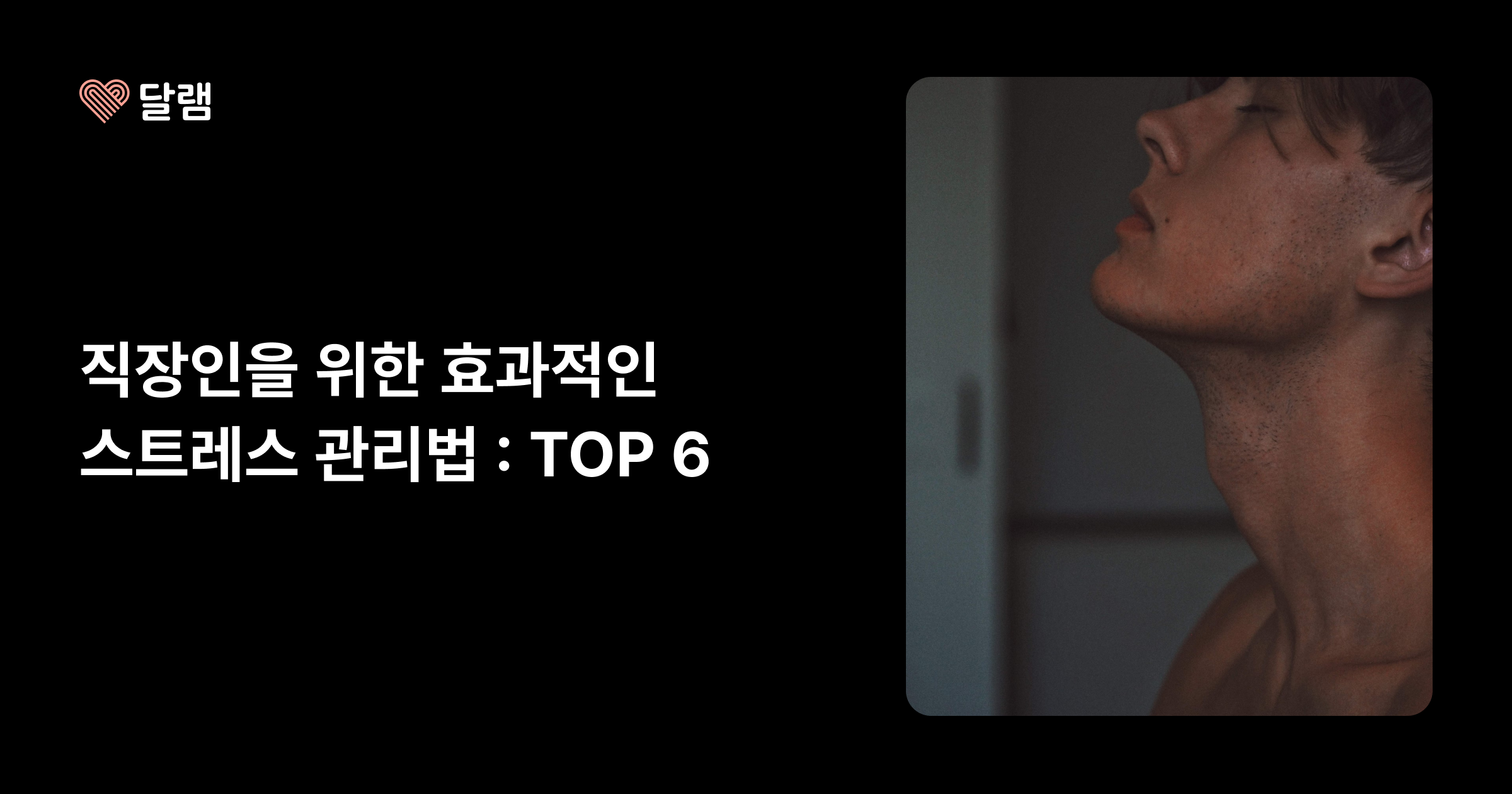 직장인을 위한 효과적인 스트레스 관리법 : TOP 6 - Dallem 블로그