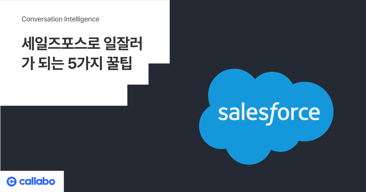 세일즈포스로 일잘러가 되는 5가지 꿀팁 - 음성의 데이터화, Callabo 블로그입니다.