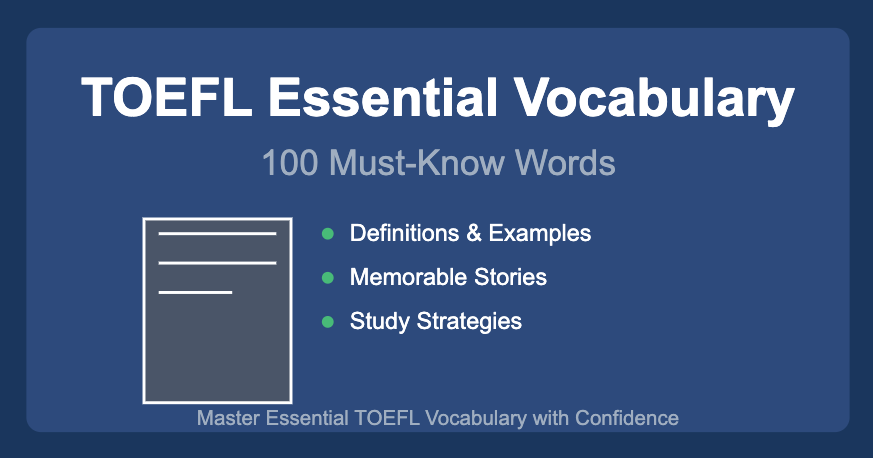 TOEFL Essential Vocabulary 100 - Self-Study Guide: TOEFL IELTS PTE